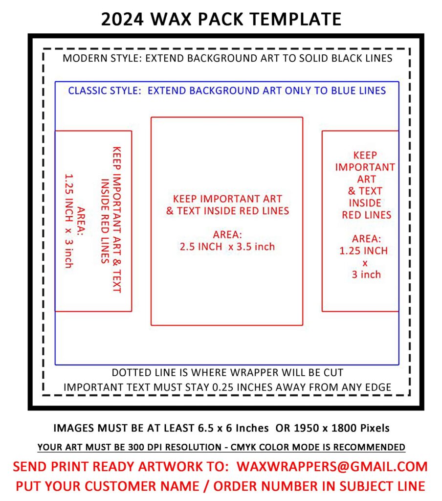 Wax Pack Layout & Design Service - Wax Wrappers